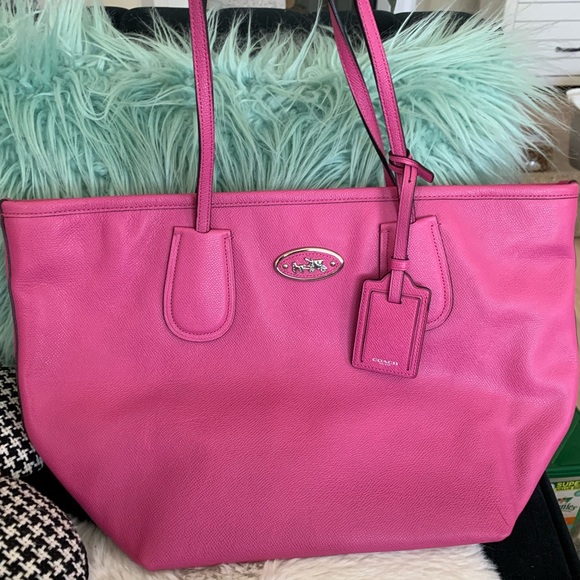Coach | Bags | Coach Taxi Pink Crossgrain Leather Carryall Tote ...